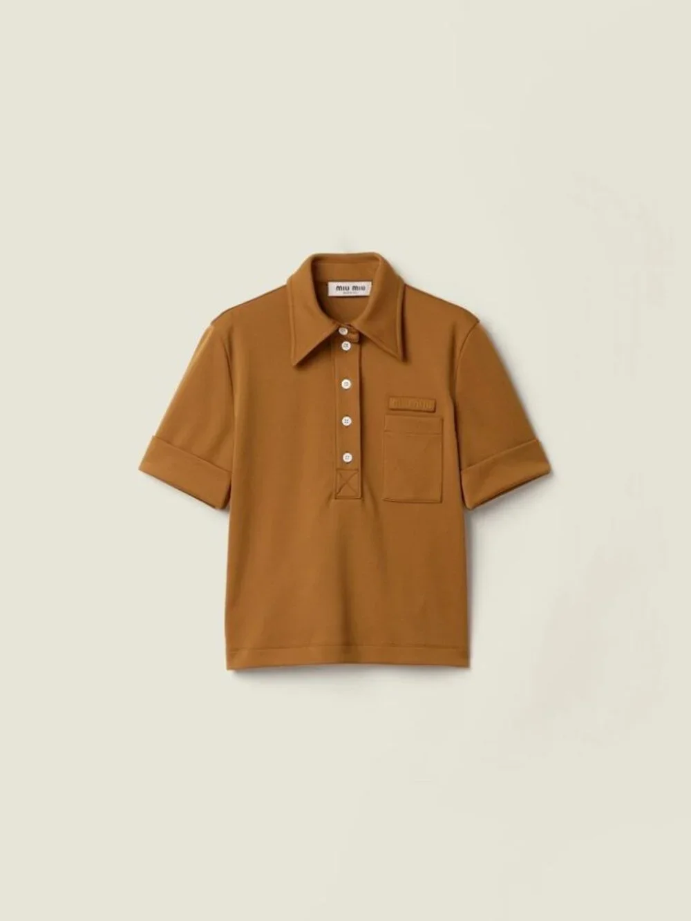 Miu Miu | Tops | Miu Miu Short Sleeves Polo Shirt With Logo Tag Size 4 ...